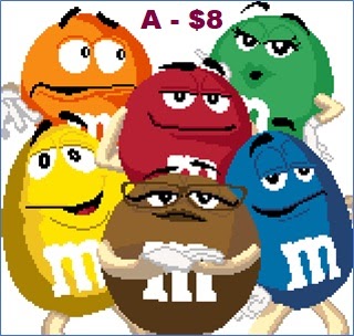 EASY PATTERNS: M&M's cross-stitch pattern