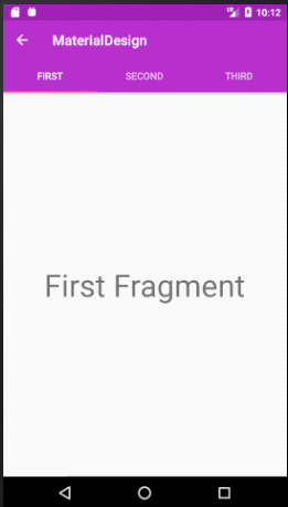 Material Design - TabLayout widget and ViewPager using Fragments.