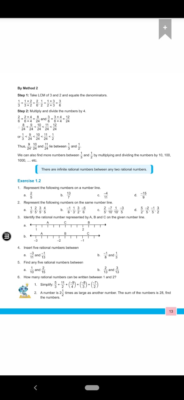 STARS OF PIS AHMEDABAD STD VIII: STD VIII. MATH CH 1. RATIONAL NUMBERS EXERCISES