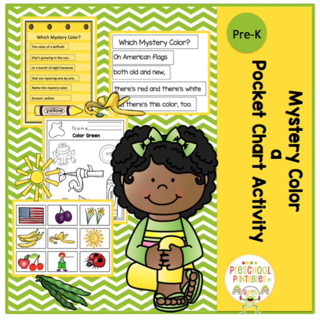 Mystery Color a Pocket Chart Activity ~ Preschool Printables
