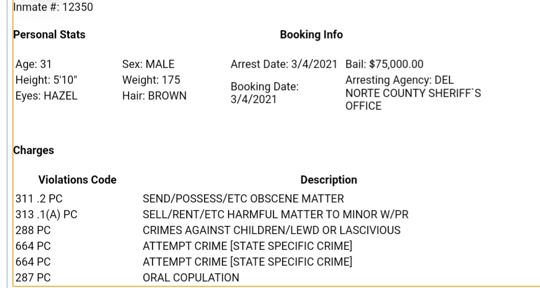 John Chiv: Jesse Lee Baker Shenk arrested on a Ramey warrant