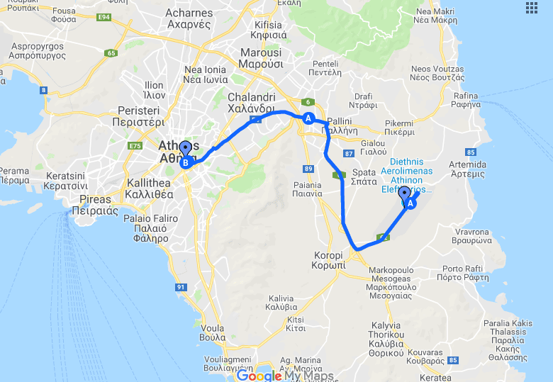 Athens airport to downtown Athens - athenstoolkit.com