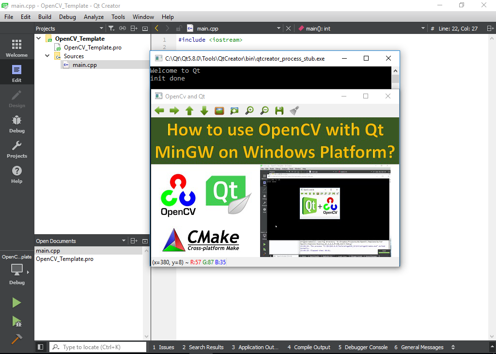 How to use OpenCV with Qt MinGW on Windows Platform? - Embedded Laboratory