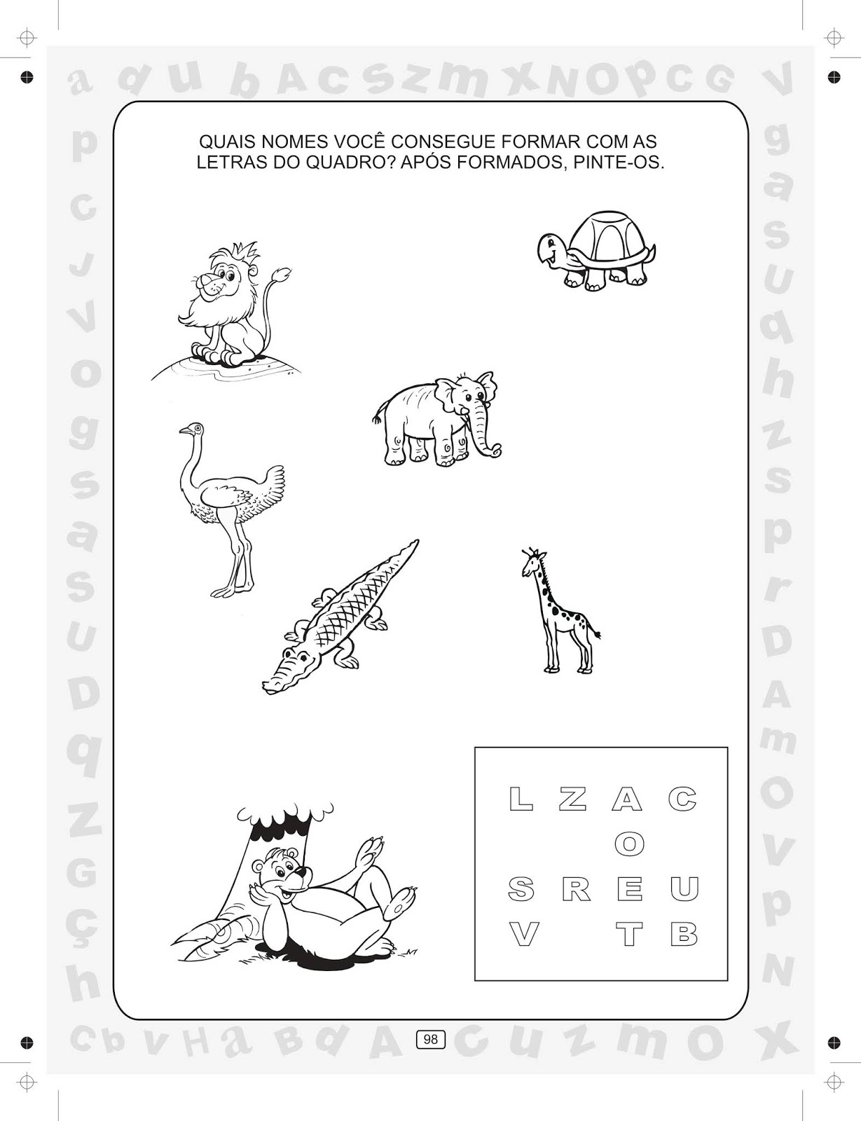 Portuguese alphabet activity ~ Atividade para imprimir