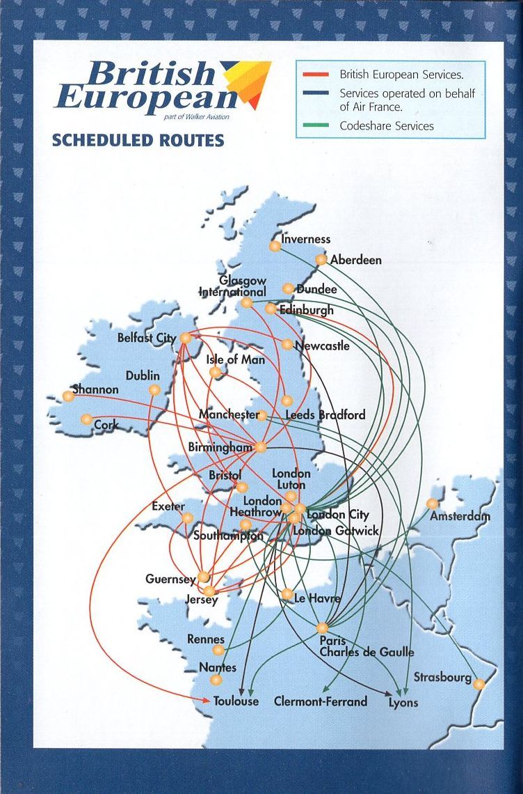 Airline memorabilia: British European (2001/2002)