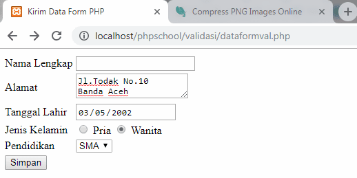 PHP Form : Cara Validasi Form dengan PHP