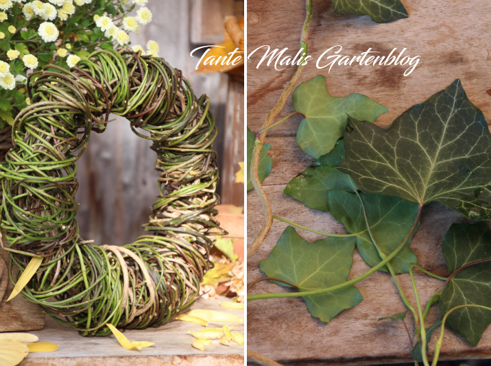 Oktobergarten und ein gedrehter Efeukranz DIY