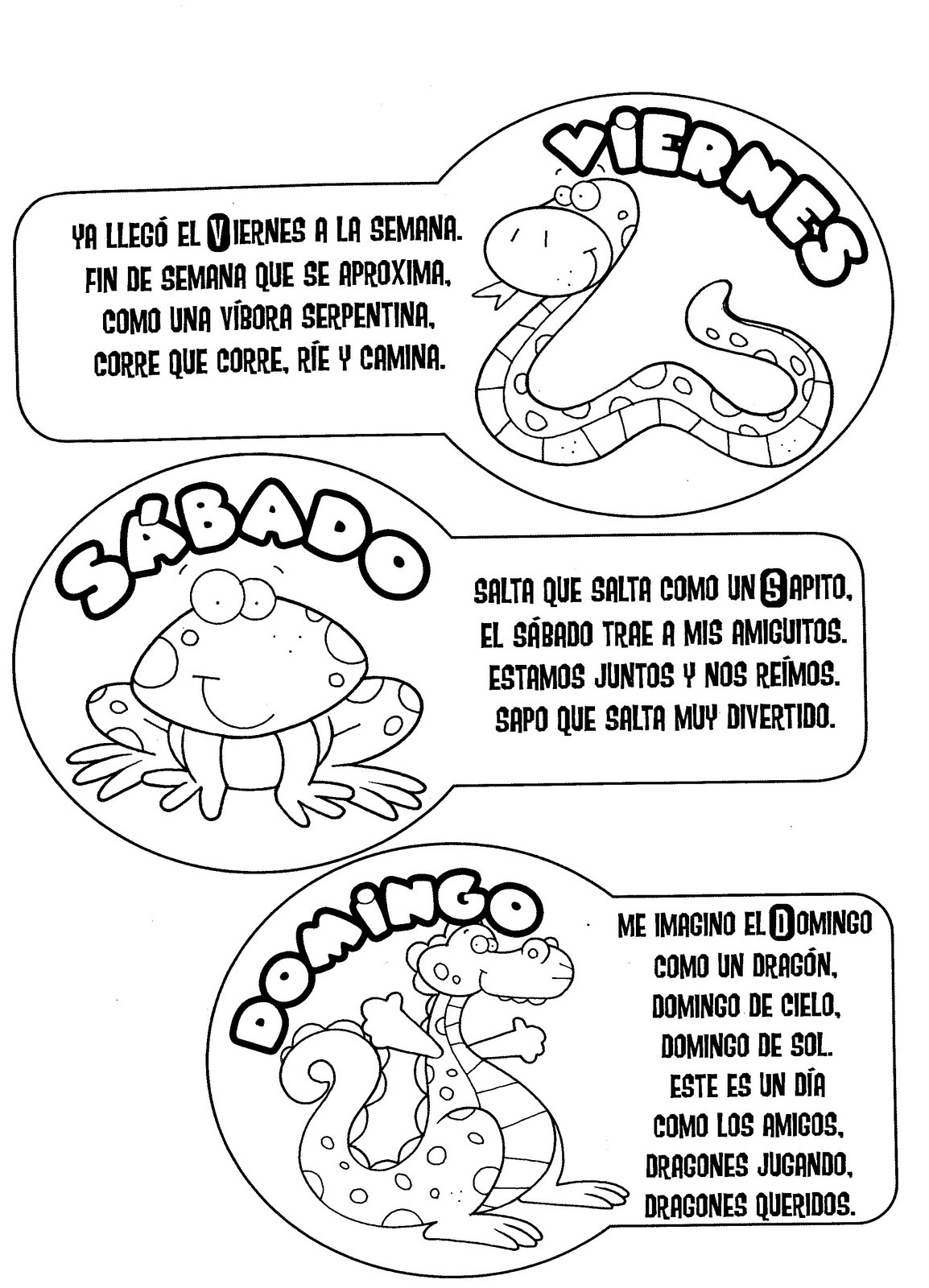 Burbuja de Lenguaje: Días de la Semana