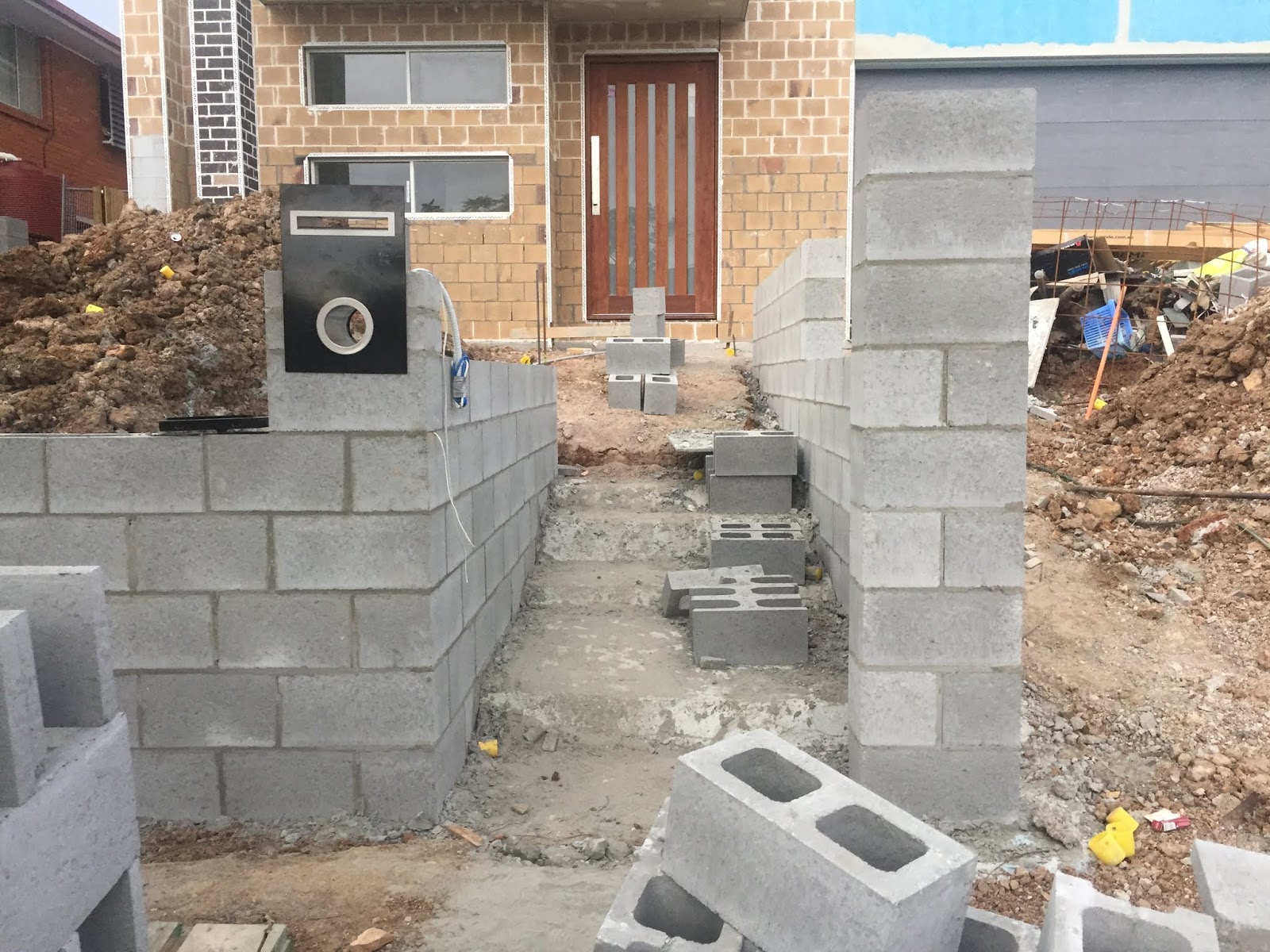 Block walls installed