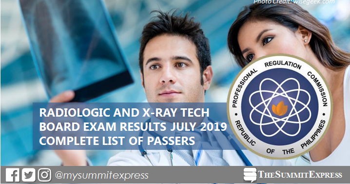 FULL RESULTS: July 2019 Radtech, X-Ray Technologist board exam list of ...