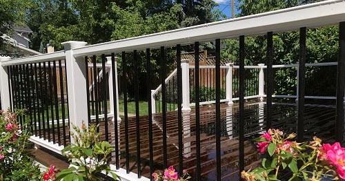 Calgary deck builders | Calgary decks: White and Black Calgary Deck Railing