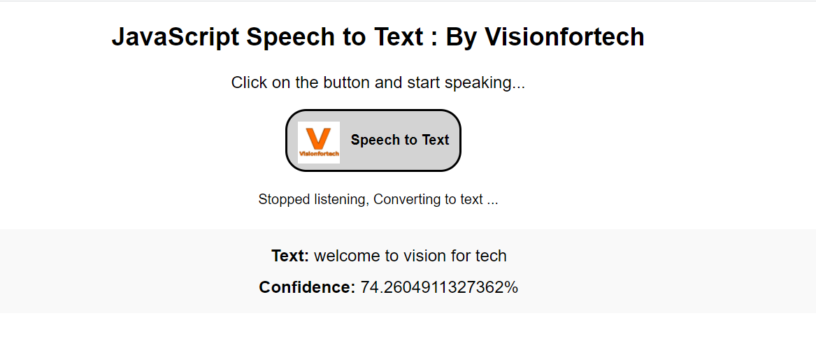 Speech to Text using Javascript