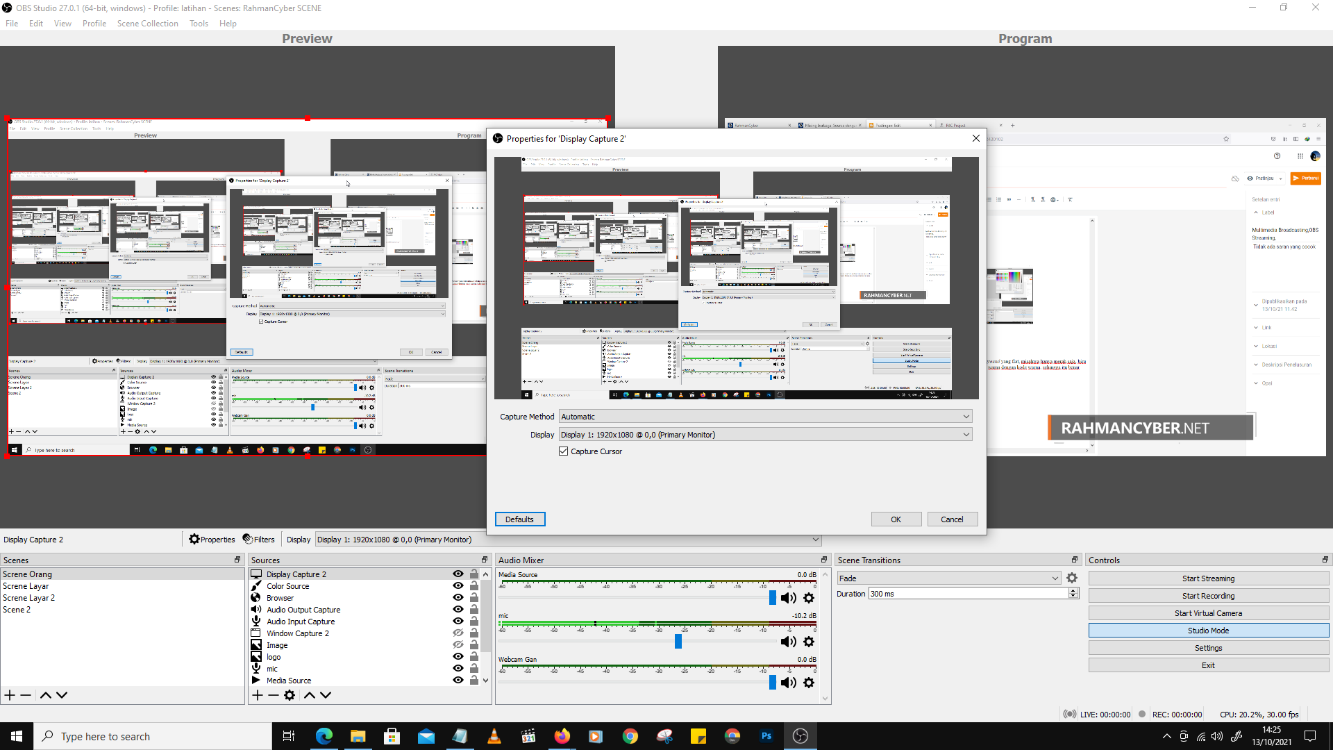 Cara Mixing berbagai Source dengan OBS (Open Broadcaster Software)