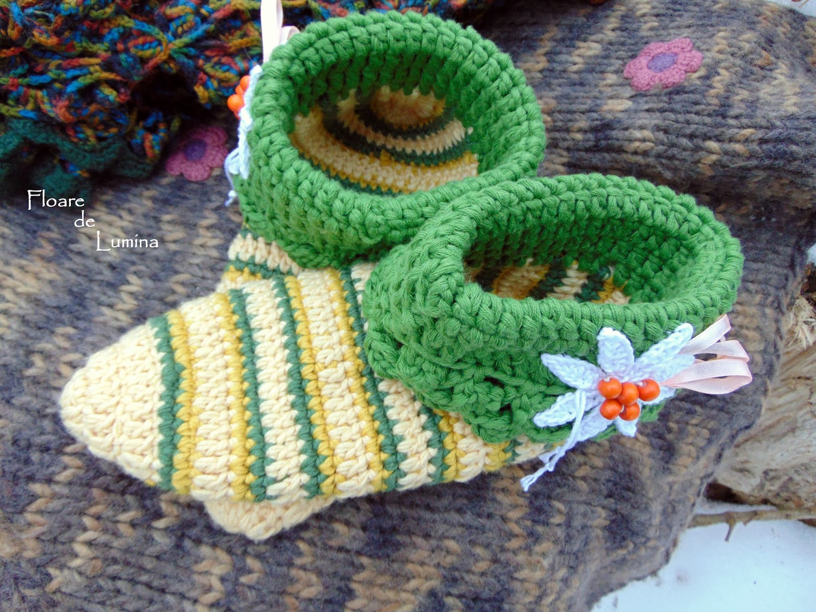 Floare de Lumina: Botosei crosetati manual / Sosete crosetate / Botosei ...