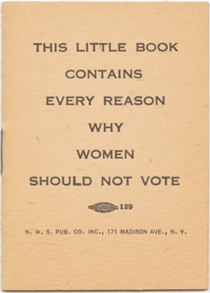 Every Reason Why Women Should Not Vote, 1917 ~ Vintage Everyday