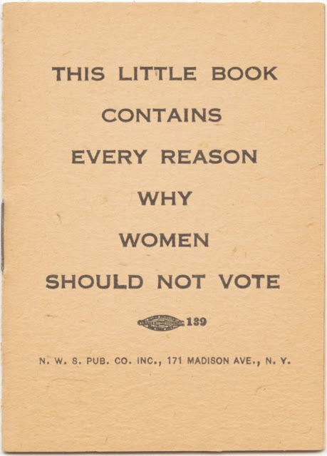 Every Reason Why Women Should Not Vote, 1917 ~ Vintage Everyday