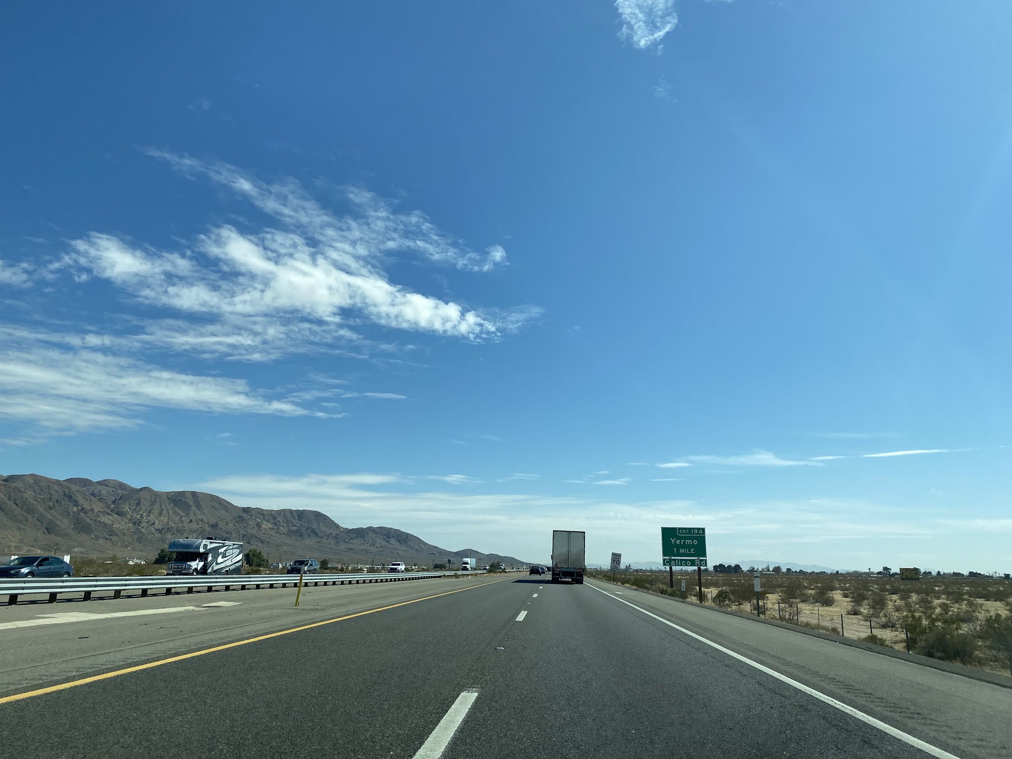Interstate 15; the Mojave Freeway from Barstow to the Nevada State Line