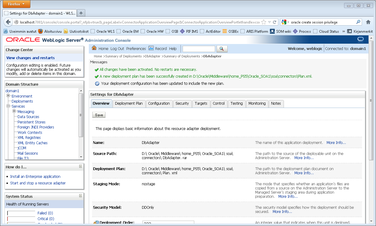Soanen Marttis Soa Blog Tutorial 1 Part 6 Configuring Database Adapter To Use Newly Created