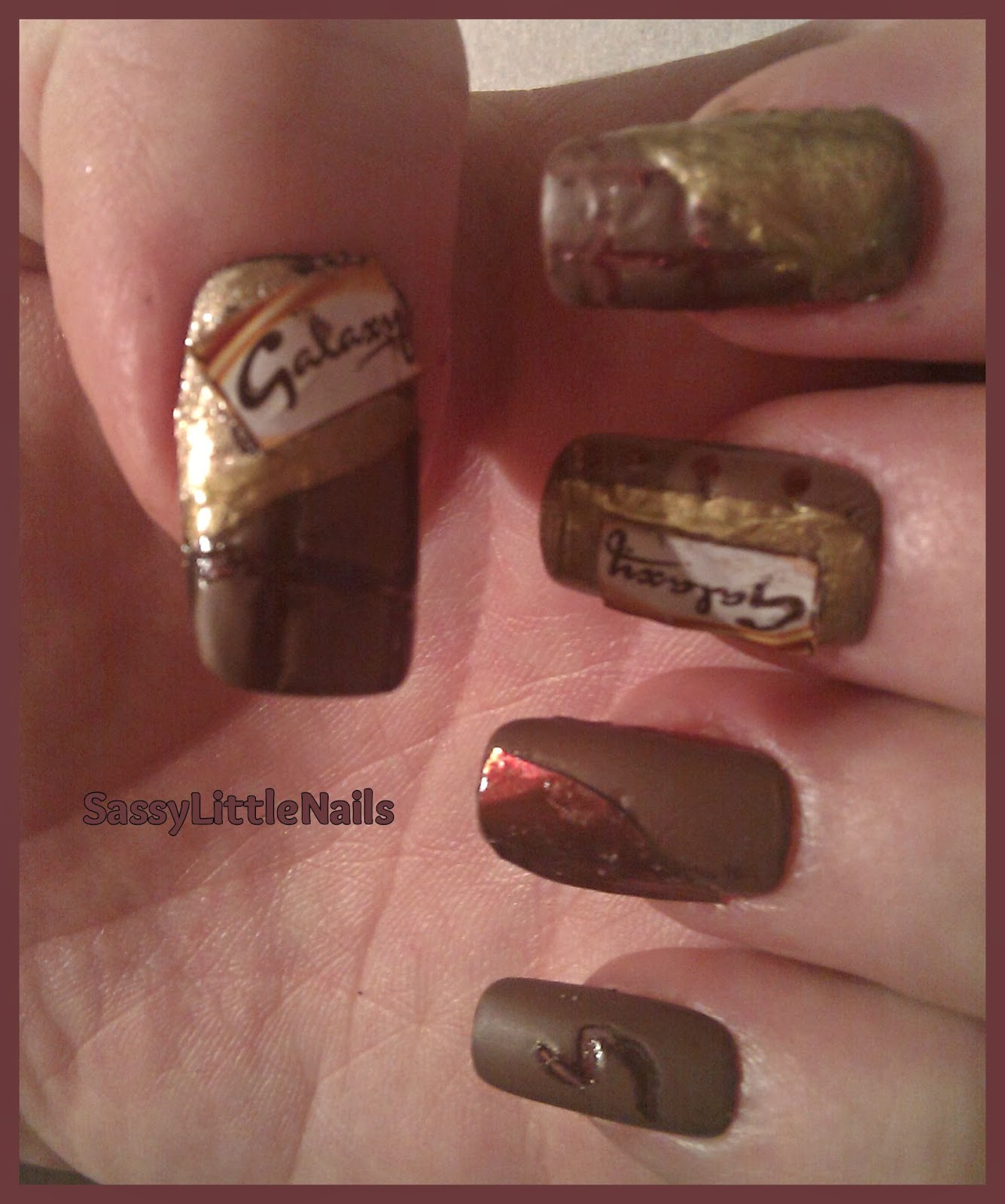 SassyLittleNails: My Yummy Galaxy Chocolate bar Nails!!!