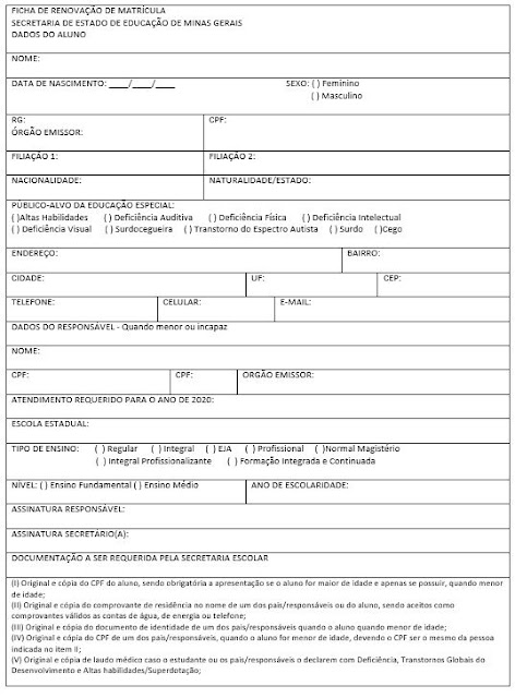 SIMADE fácil: FICHA DE RENOVAÇÃO DE MATRÍCULA