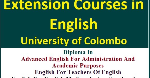 Extension Courses in English : University of Colombo - Teacher
