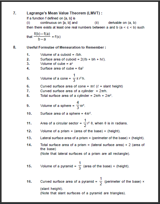 Best Mathematics formula Pdf Notes For JEE Main,JEE Advanced,NEET,Class ...