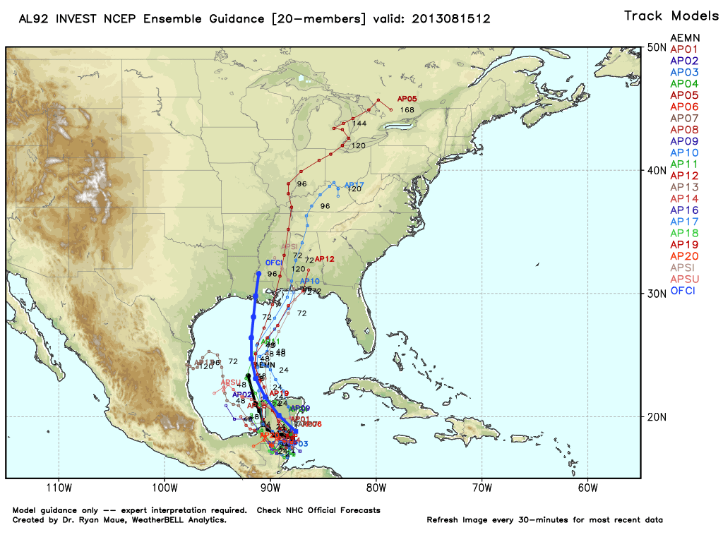 Invest AL92 Over The Yucatan Peninsula - Future Of Storm Highly Uncertain.