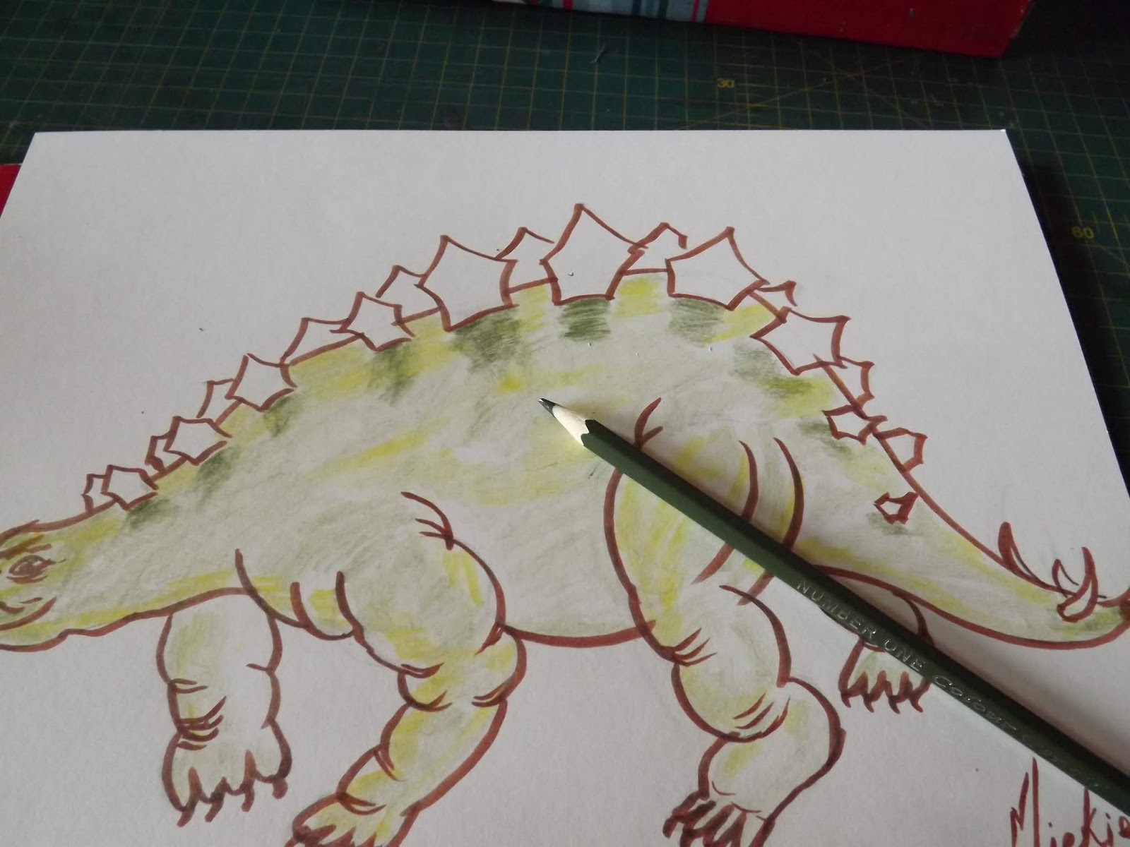 A Pretty Talent Blog: How to draw: A Stegosaurus