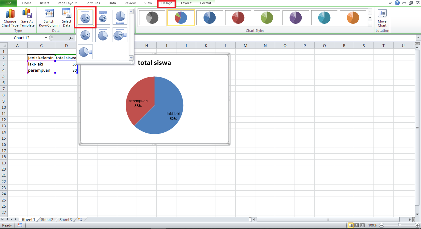 Cara Membuat Berbagai Grafik dan Diagram pada Excel - Sahretech