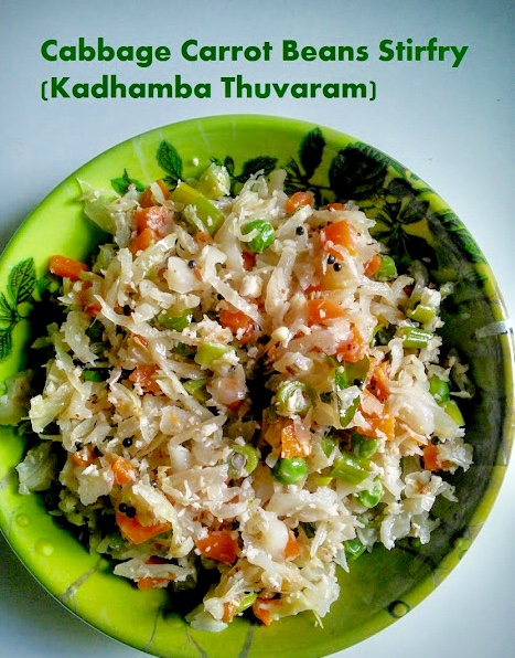 Cabbage Carrot and Beans Stir fry - Tirunelveli Kadhamba Thuvaram