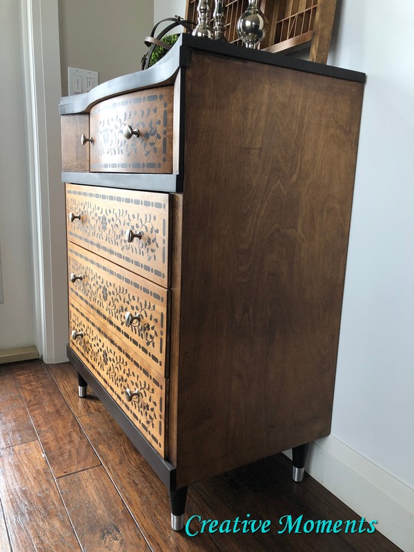 Dramatically Updated Chest of Drawers to Gorgeous Stenciled Dresser