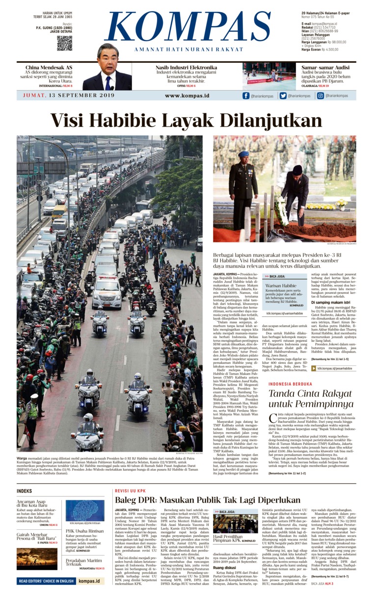 MY BLOG (Blog Ku): Jelang HUT Ke 55 Kompas - 20 Kover Koran Pilihan ...