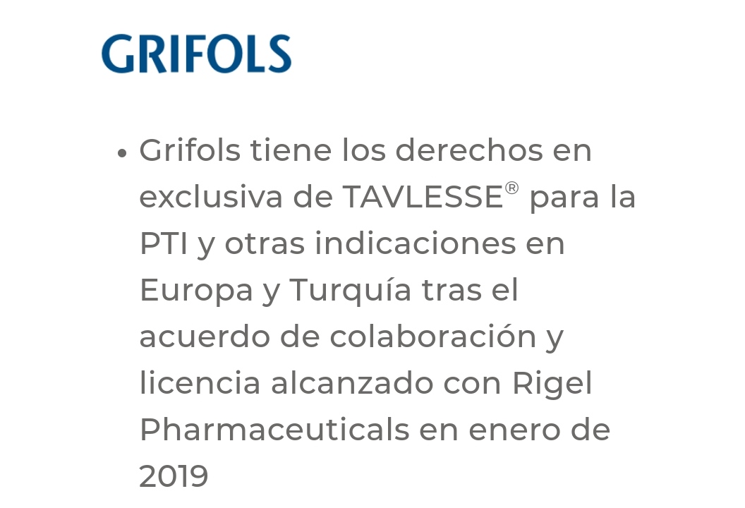 .: Grifols . Fostamatinib ( Un Inhibidor Oral de la Cinasa del Bazo ) de Rigel Alcanza la Marca ...