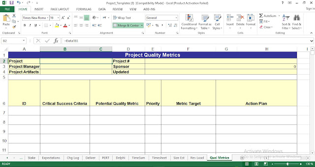 Project Management Template Excel