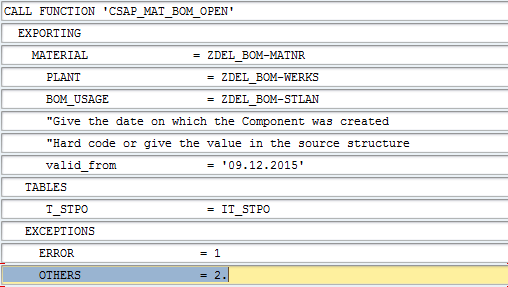 SAP ABAP Central: Bill of Material (BOM) – Components | Deletion steps