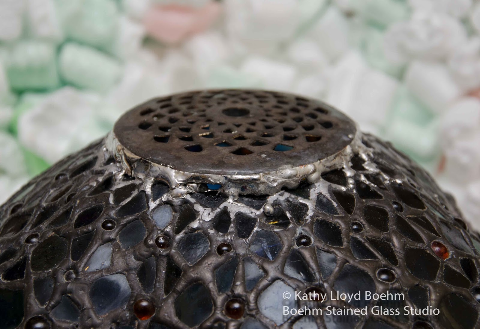 Boehm Stained Glass Blog: Stained Glass Lamp Cap Replacement
