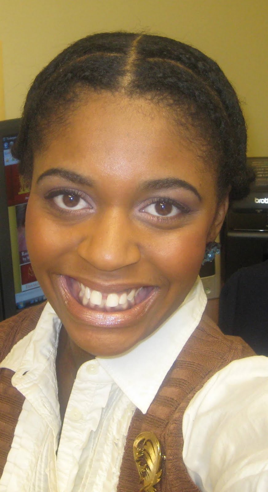 Naturally Elegant: Hair Today: Cornrows with Center Part