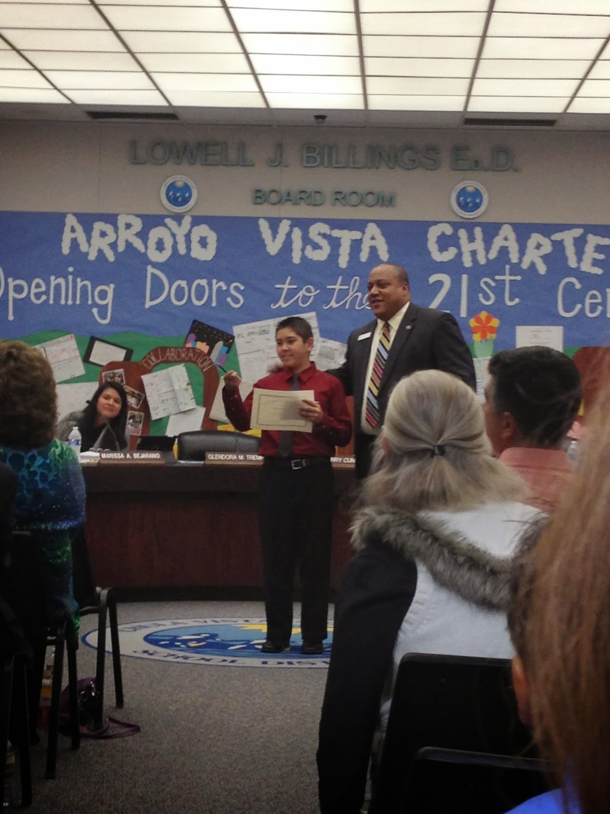 Ms. Spinrod's Class: Presenting to the CVESD Board