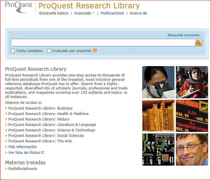 Recurso-e destacado: Proquest Research Library ~ CanalBiblos: blog de ...