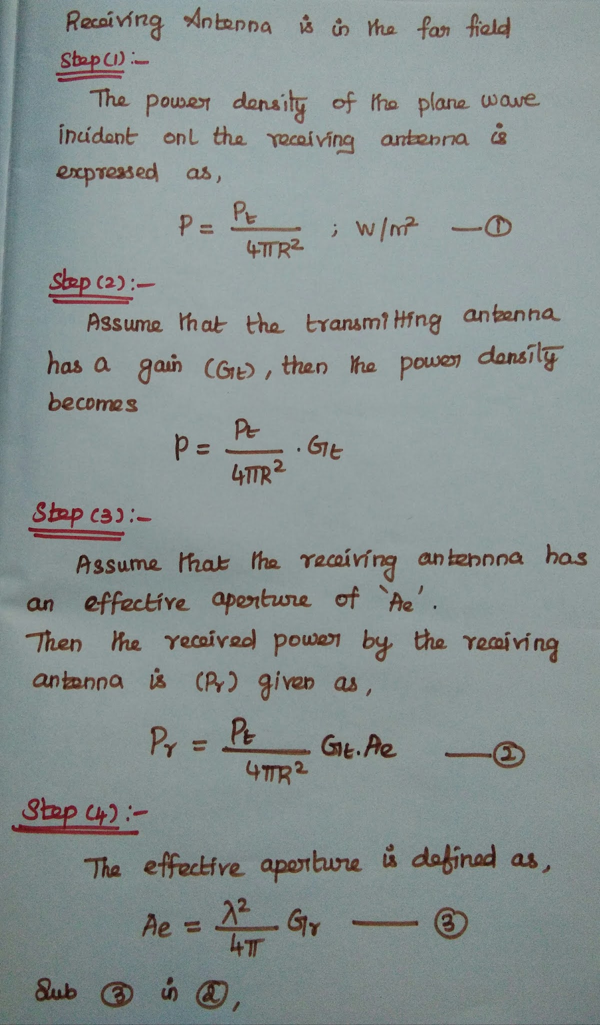 Friis Transmission Equation with Its Derivation