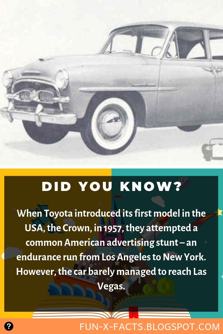Interesting fact: When Toyota introduced its first model in the USA ...
