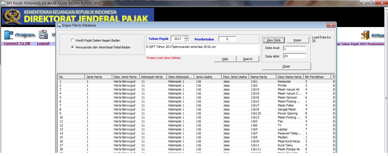 pajak aje: MENGIMPOR DAFTAR PENYUSUTAN DAN AMORTISASI FISKAL PADA SPT ...