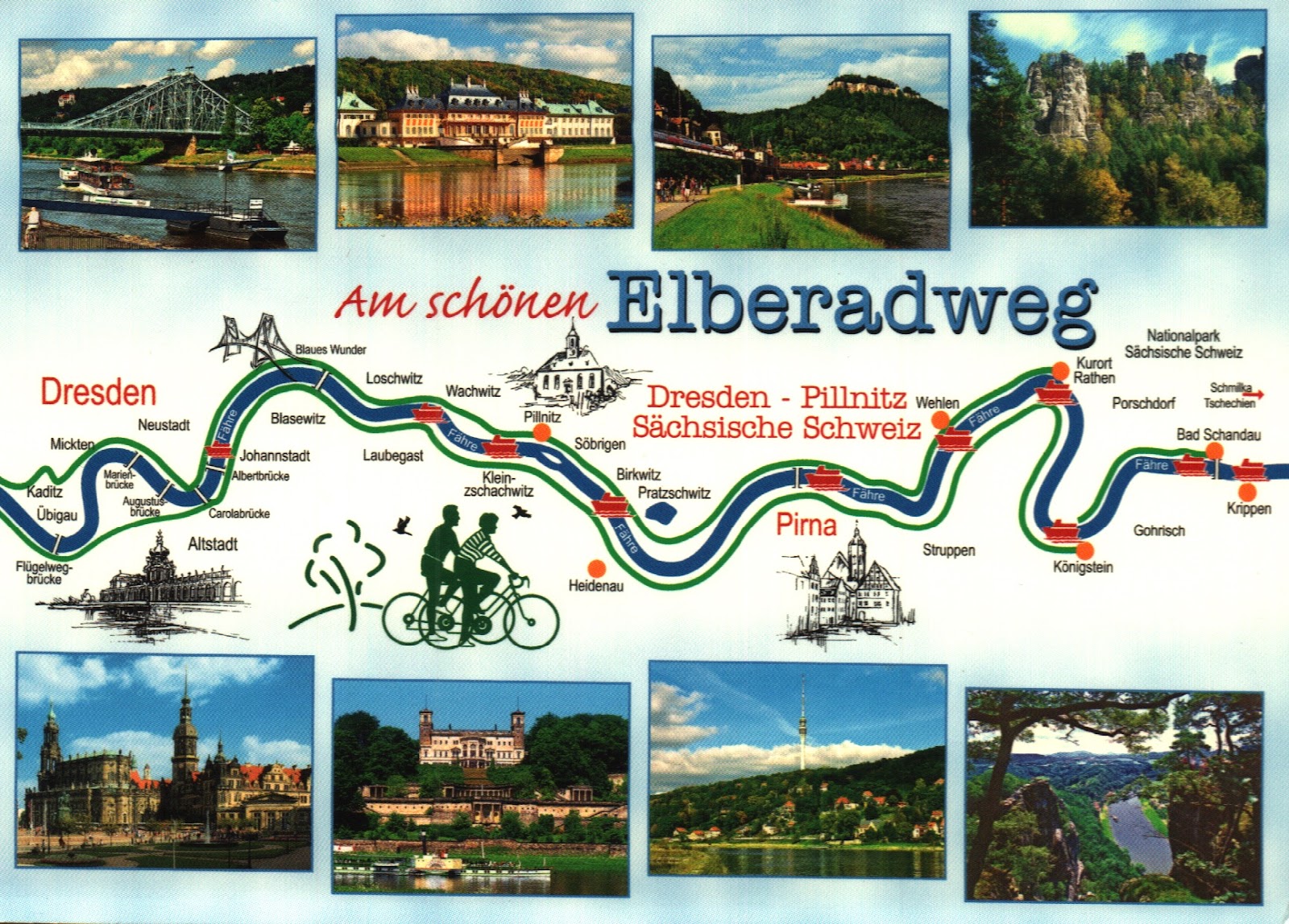 Postcards of the World: Maps of the world: Elberadweg (Germany)