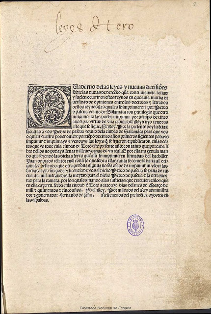 Leyes de Toro ~ ZAMORA Y PROVINCIA LLENA DE HISTORIA