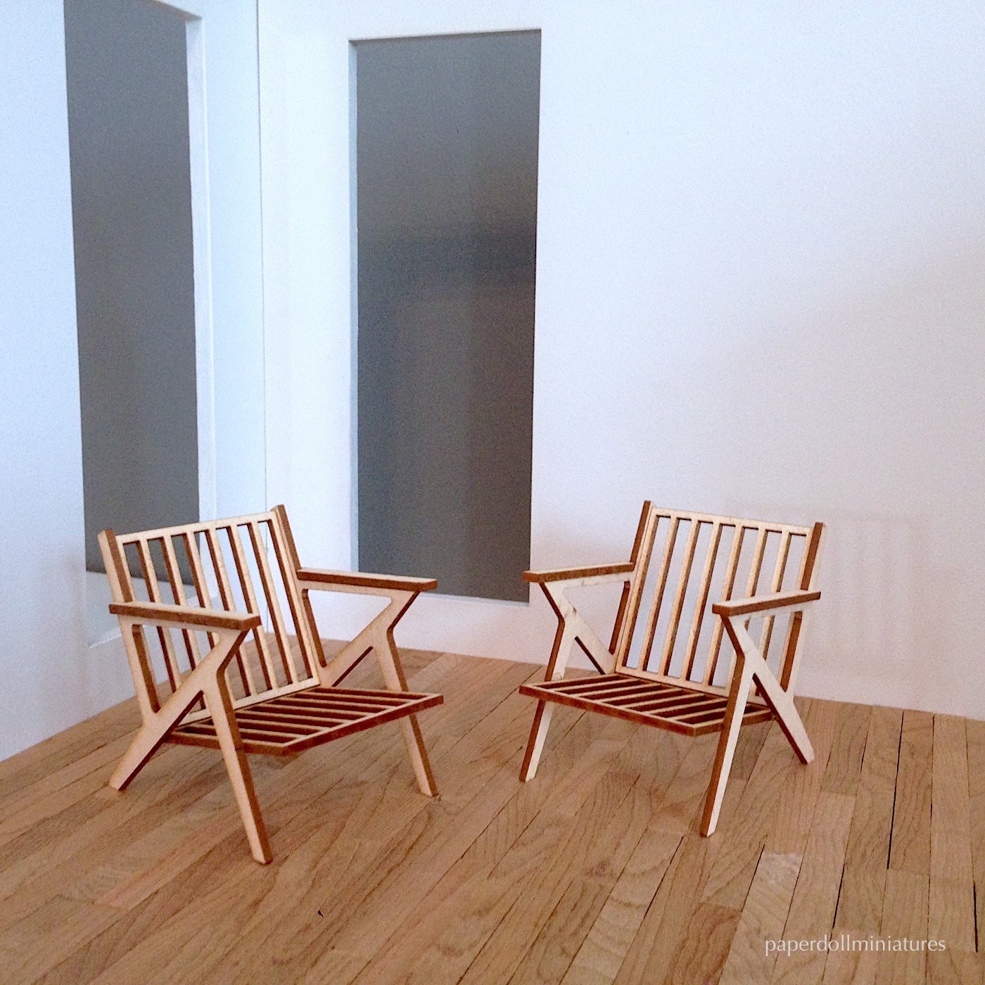 Laser Cut Sofa & Chairs — Paper Doll Miniatures