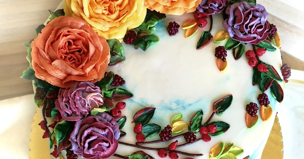 Ékes-Édes Tortadíszítés: Vajkrém virágos torta