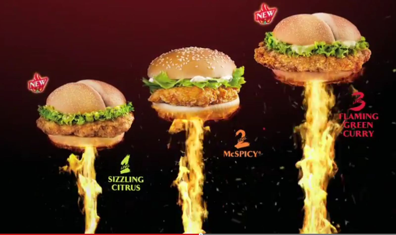 Food Review - McDonald's Spicy Challenge Burgers: Flaming Green Curry ...