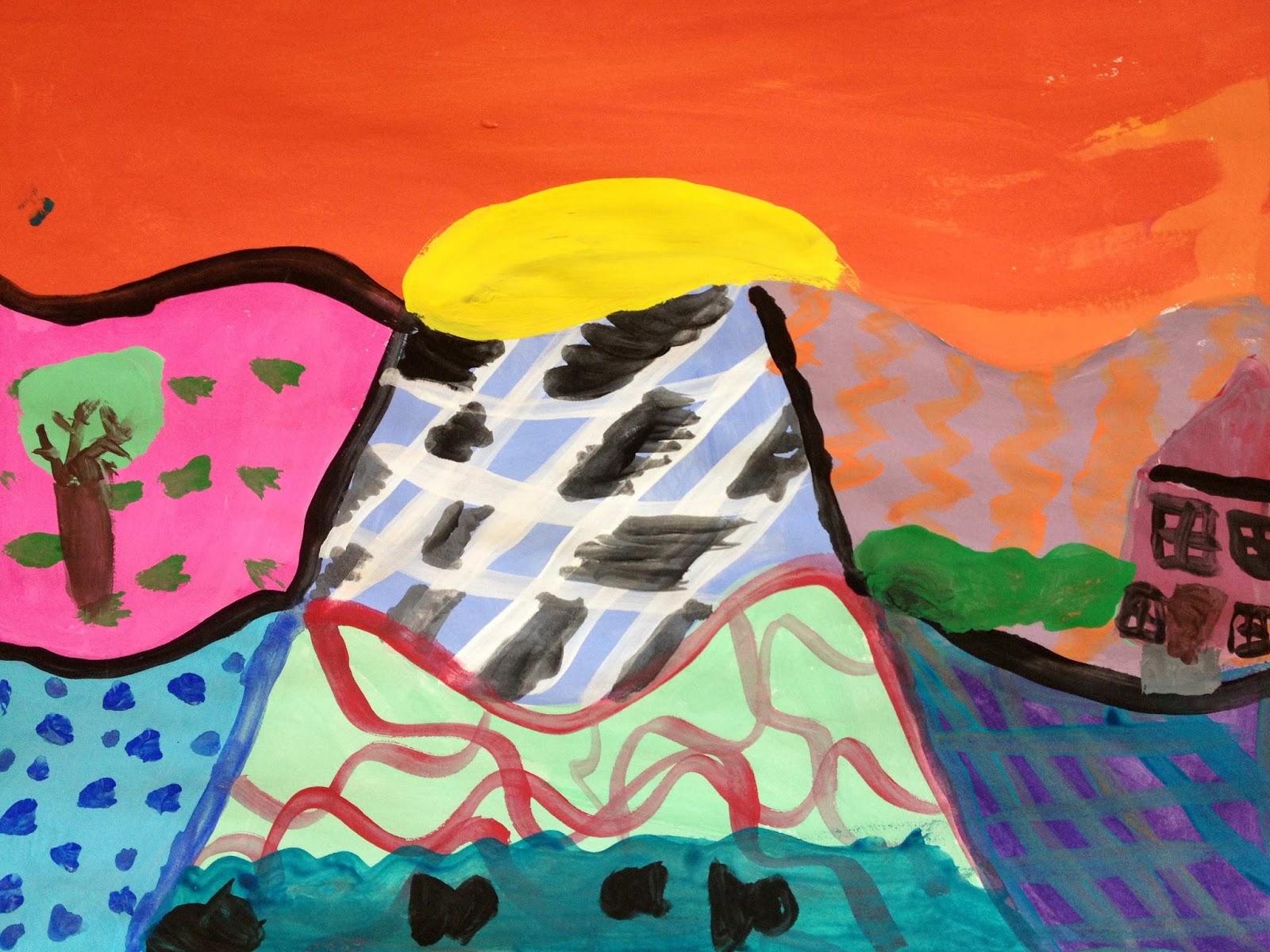 Art at Hosmer: David Hockney Inspired Colorful Landscapes