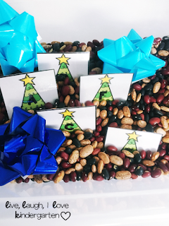 Christmas letter sensory bin activity