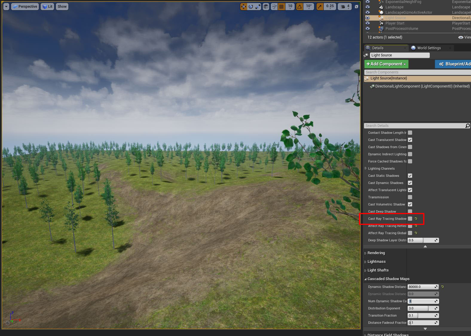 Bay12: Ray Tracing Shadows for Foliage in Unreal Engine 4.25 & 4.26